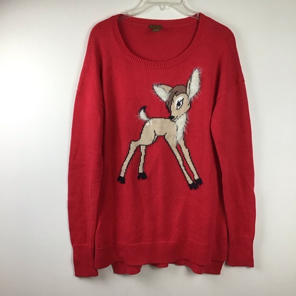 Copper Key | Sweaters | Copper Key Red Bambi Lamb Sweater | Poshmark
